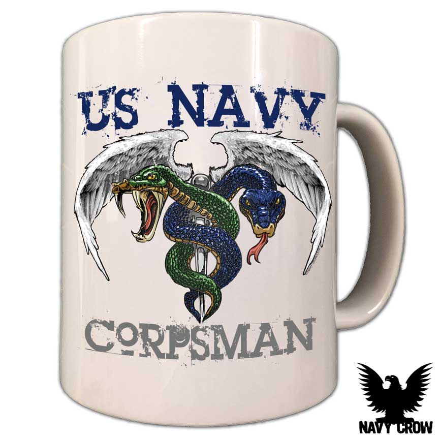 Navy Corpsman Blue Side Green Side Coffee Mug Navy Corpsman Blue Side Green Side Coffee Mug