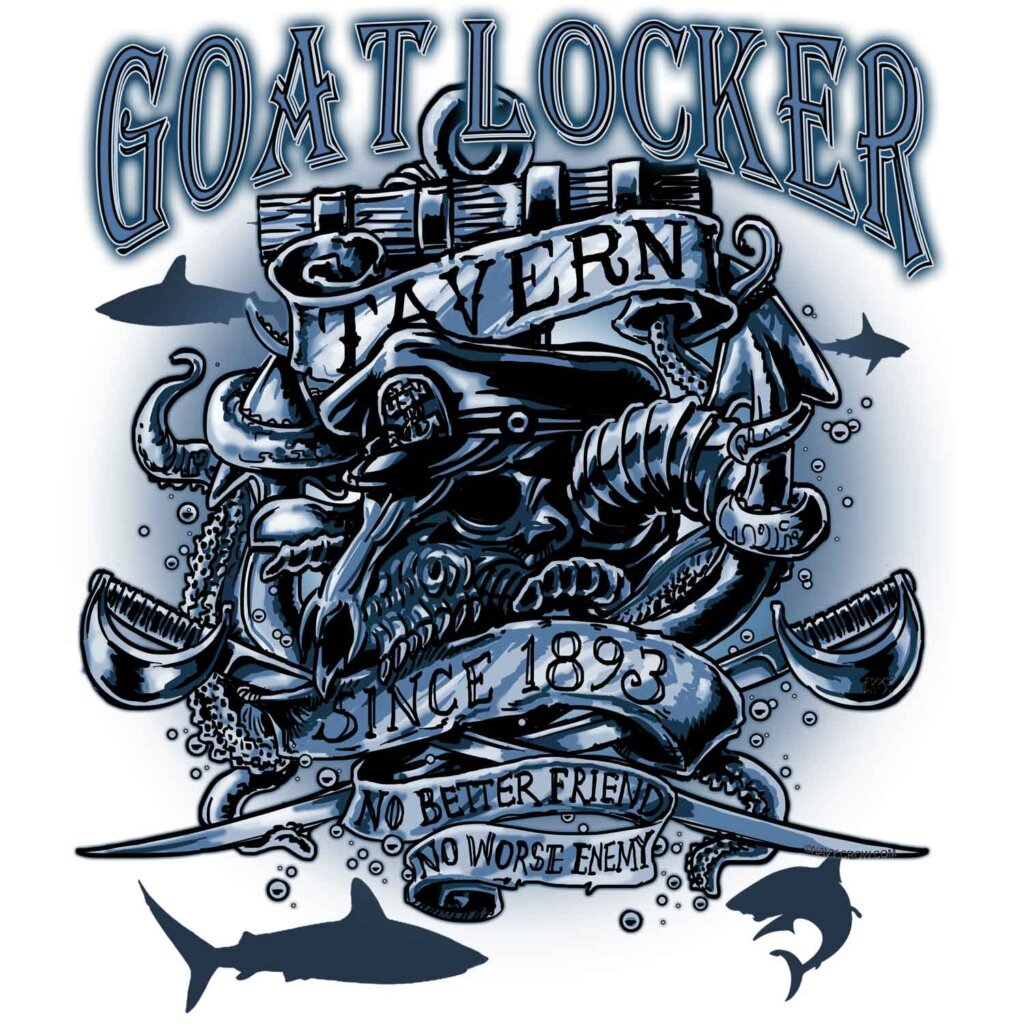 Goat Locker Tavern US Navy Sticker - Made In The USA!